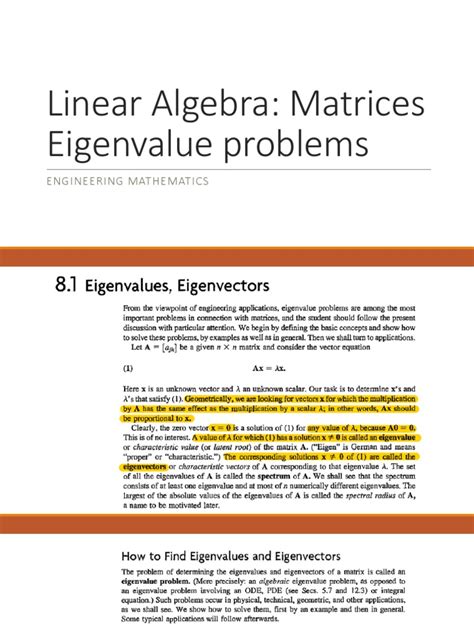 Linear Algebra Matrices Eigenvalue Problems Engineering Mathematics Pdf