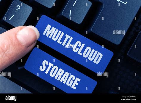 Text Caption Presenting Multi Cloud Storage Business Overview Use Of Multiple Cloud Computing