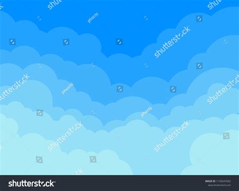 Paper Clouds Blue Sky Background Vector Stock Vector Royalty Free