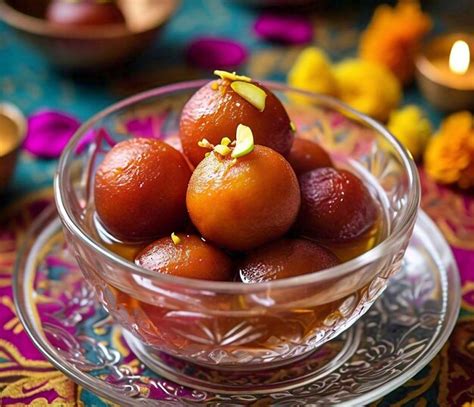 Gulab Jamu Sweet Dessert Traditional Celebration Diwali Khoya Delicious