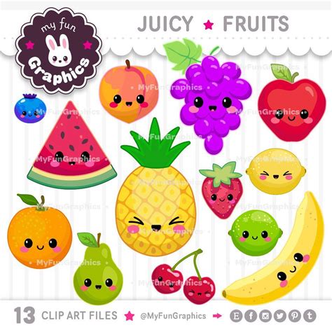 Fruit Clipart Kawaii At Daniel Pinto Blog