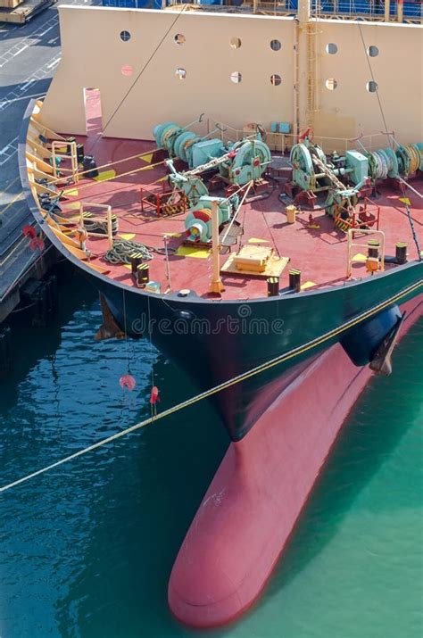 Forecastle Of The Cargo Vessel Stock Image Image Of Winch Water