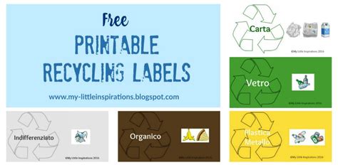 My Little Inspirations Free Printable Recycling Labels