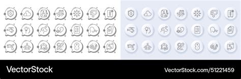 Documents Interview And Swipe Up Line Icons Vector Image