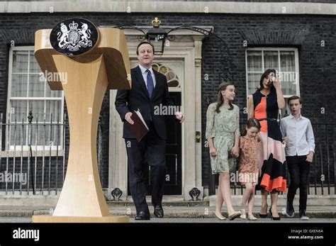 David Cameron Makes His Final Statement As Prime Minister Before Leaving 10 Downing Street