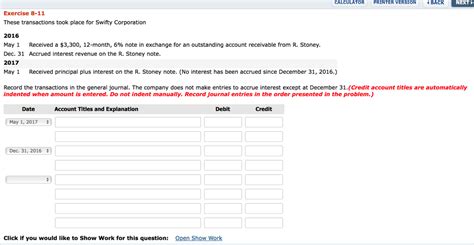 Solved Calculator Printer Version Back Next Exercise 8 11