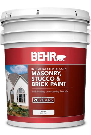 Interior Exterior Masonry Stucco And Brick Satin Paint Behr Pro