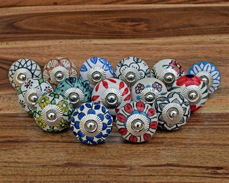 Artistic Mix Ceramic Decorative Dresser Drawer Knobs And Pulls Kitchen