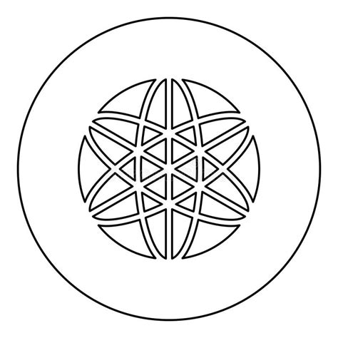 Equilibrium Sacred Geometry Symbol Icon In Circle Round Black Color