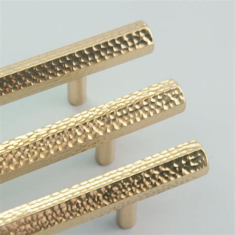Hexagon Hammered Handles Brass Solid Handmade Drawer Knobs Pulls