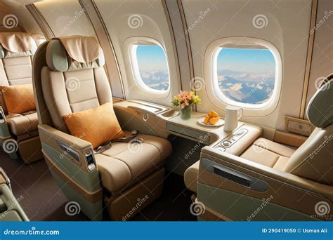 Airplane First Class Icons Set Cartoon Vector Plane Person Onboard