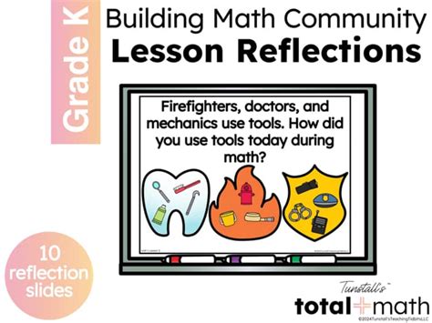 Total Math Unit 1 Building Math Community Lesson Reflections Kindergarten