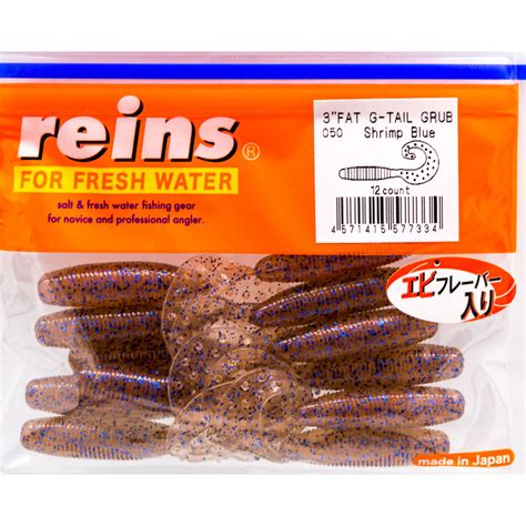 Мягкая приманка для рыбалки Reins Fat G Tail Grub 3 0 050 Shrimp Blue 12 шт купить по