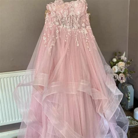 Pink Princess Floor Length Prom Dress Custom Size Depop