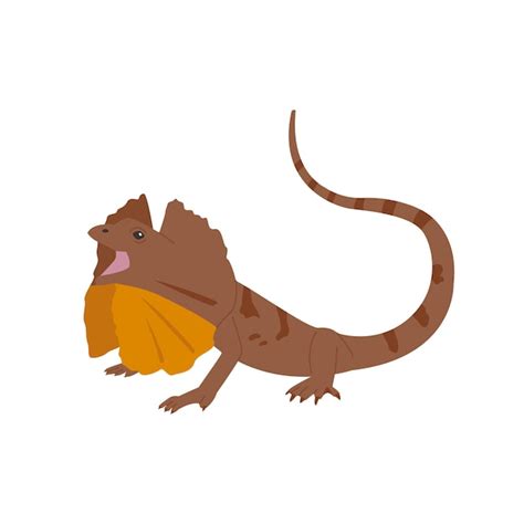 Premium Vector An Illustration Of A Threatening Frilled Lizard