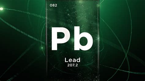Lead Symbol Chemical Element Of The Periodic Table 3d Animation On Atom Design Background Stock