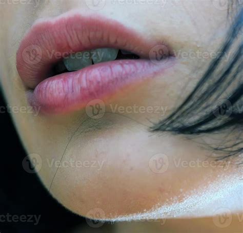 Sexy Lips Close View Photo Female Lips With Lipstick Closeup