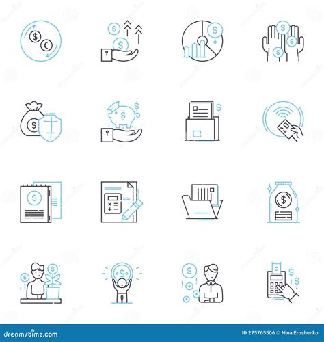 Revenue Estimation Line Icons Collection Forecasting Modeling Projection Analytics
