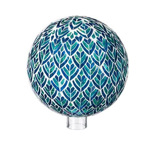 Evergreen Garden 10 In Blue And Green Mosaic Peacock Gazing Ball 84g1654 The Home Depot