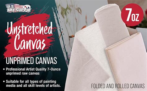 Us Art Supply 7 Ounce Unprimed Canvas Roll 24 Wide X 18