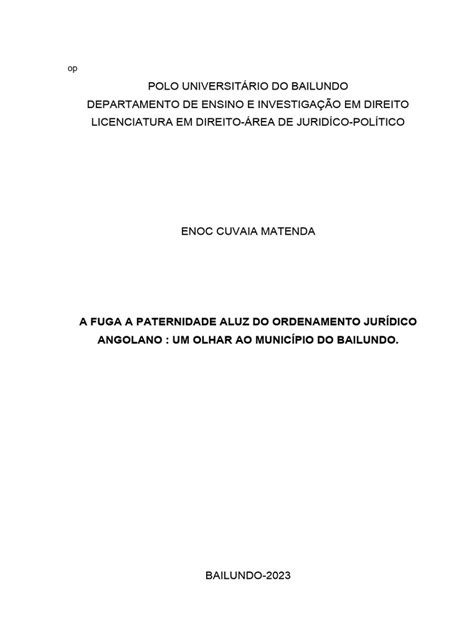 Modelo De Pfc Do Ispc 5º Direito 053931 Pdf Família