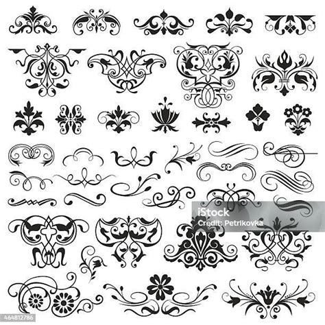 Kumpulan Elemen Grafis Untuk Desain Ilustrasi Stok Unduh Gambar