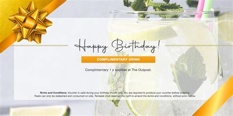 Members Vouchersbirthday Vouchercomplimentary Drinksiv Temasek Club