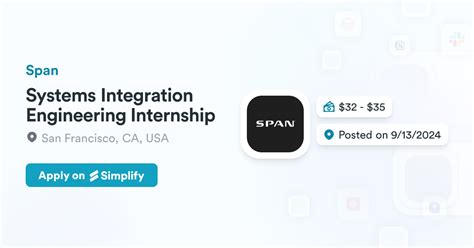 Systems Integration Engineering Internship Span Simplify Jobs
