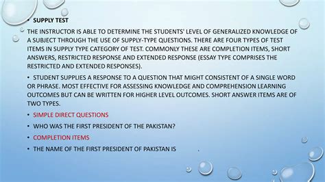 Paper Pencil Testing Selection Type Items And Supply Type Items Pptx