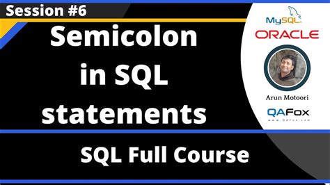 Sql Part 6 Semicolon Youtube