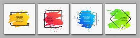 벡터 그림입니다 따옴표 프레임 빈 템플릿 세트입니다 괄호안에 텍스트입니다 흰색 배경의 동적 프레임입니다 다채로운 배너 컬렉션