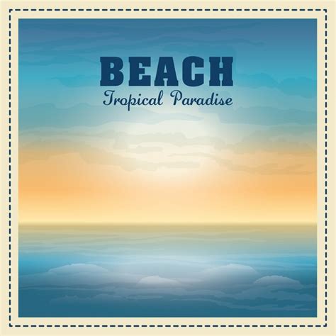 Concept De Plage Avec Le Design Dicône Vecteur Premium