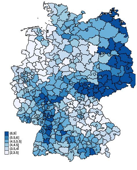 Regional Distribution Of The Afd Vote Share In The Federal Elections In