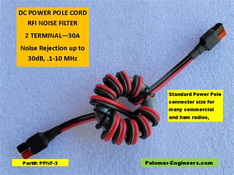 Power Pole Dc Power Cord Rfinoise Filter Up To 30db Noise Reduction