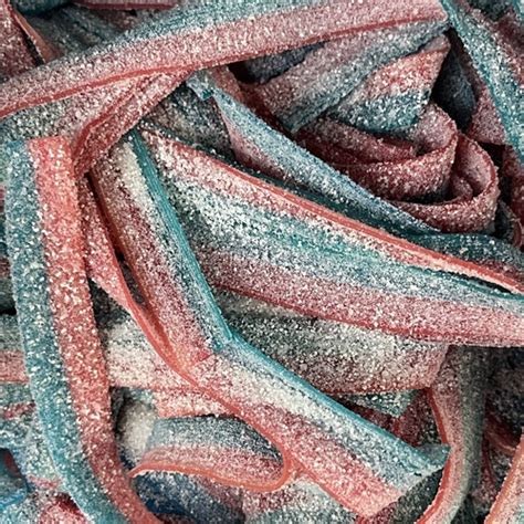 150g Bulk Bag Fini Strawberry And Blueberry Belts Flavoured Sour Straps Lolliesnstuff