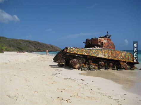 Abandoned Tank Left By The Us Navy In Vieques Island The Navy Used Our