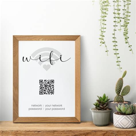 Airbnb Wifi Sign Qr Code Etsy