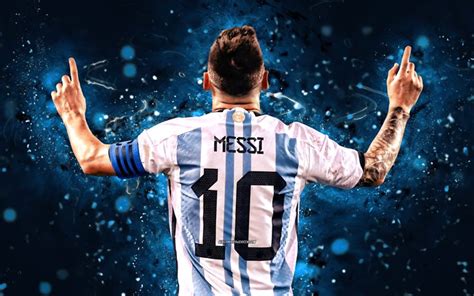 Download 4k Lionel Messi Back View Argentina National Football Team