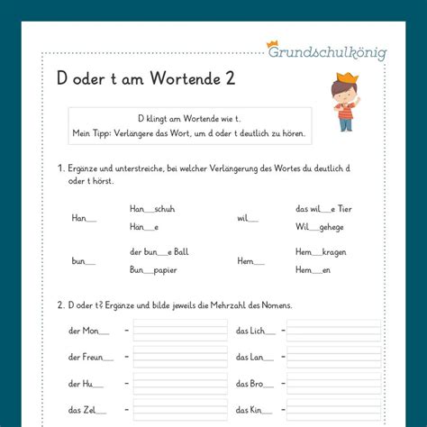Königspaket Rechtschreibung Auslaute Deutsch 1 And 2 Klasse