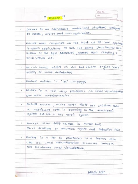 docker handwritten notes pdf