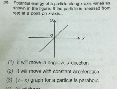 [answered] 29 Potential Energy Of A Particle Along X Axis Varies As
