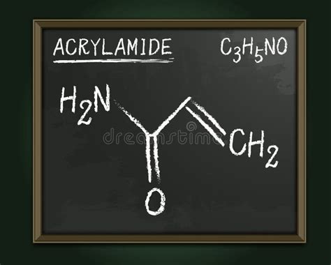 Acrylamide Chemical Formula Organic Compound Vector Illustration