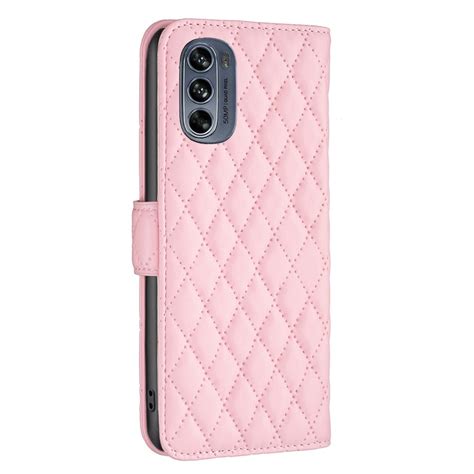 For Motorola Moto G62 Diamond Lattice Wallet Leather Flip Phone Case