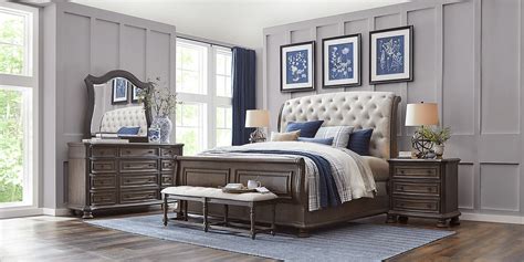 Armitage 7 Pc Dark Brown Wood King Bedroom Set With Dresser Mirror 3