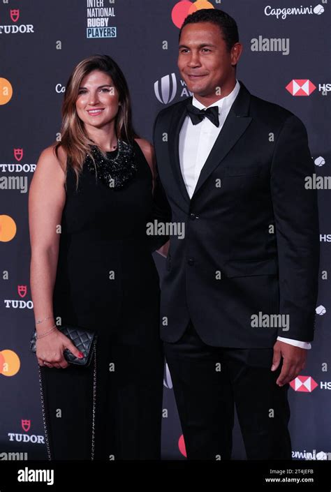 Thierry Dusautoir With His Wife Sofia During The World Rugby Awards 2023 On October 29 2023 At