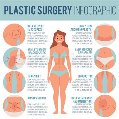 Plastic Surgery Infographic Types Of Plastic Surgery Body Colourbox