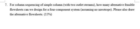 Solved 7 For Column Sequencing Of Simple Column With Two