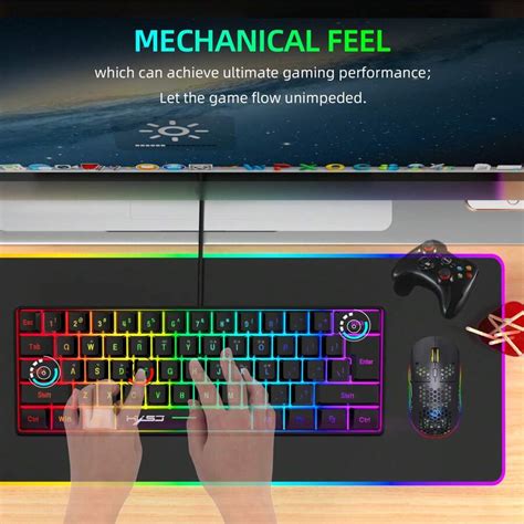 Wired Gaming Keyboard RGB Backlit Mini Keyboard With Type C To USB OTG Adapter Waterproof