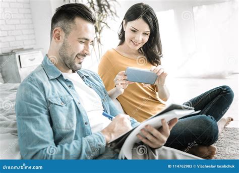 Jolly Two Students Classifying Materials Stock Image Image Of