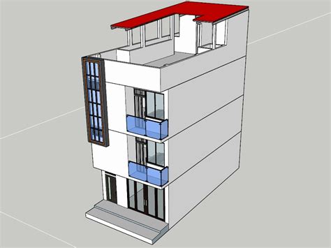 Edificio De Viviendas Con Comercio En Skp Cad 1874 Mb Bibliocad